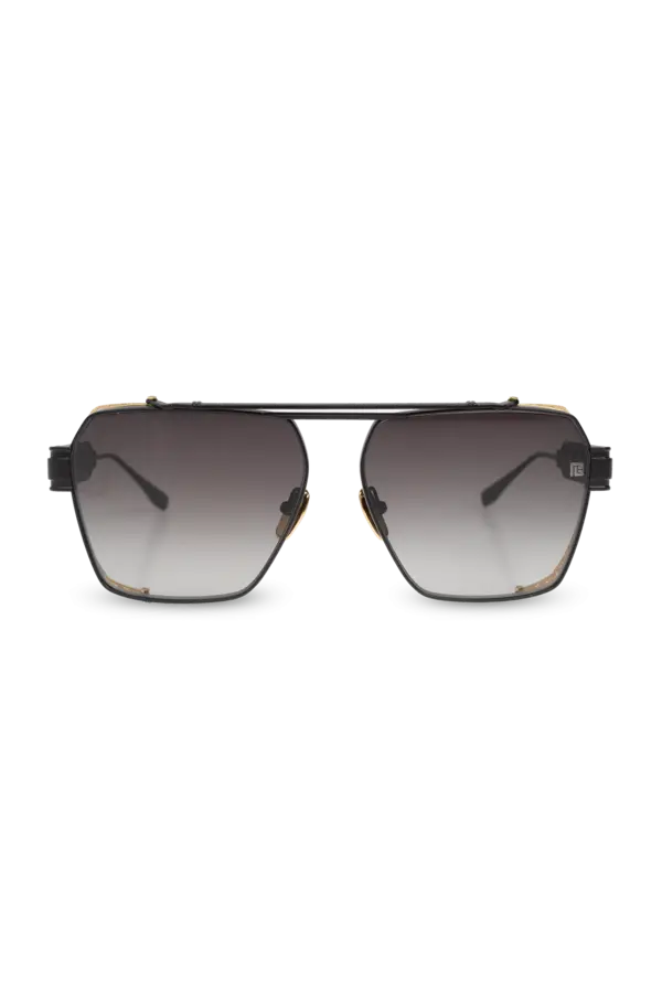 Balmain Titanium Sunglasses With Logo - Black