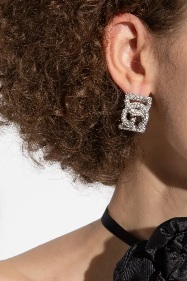 Dolce & Gabbana Logo Crystal Earrings