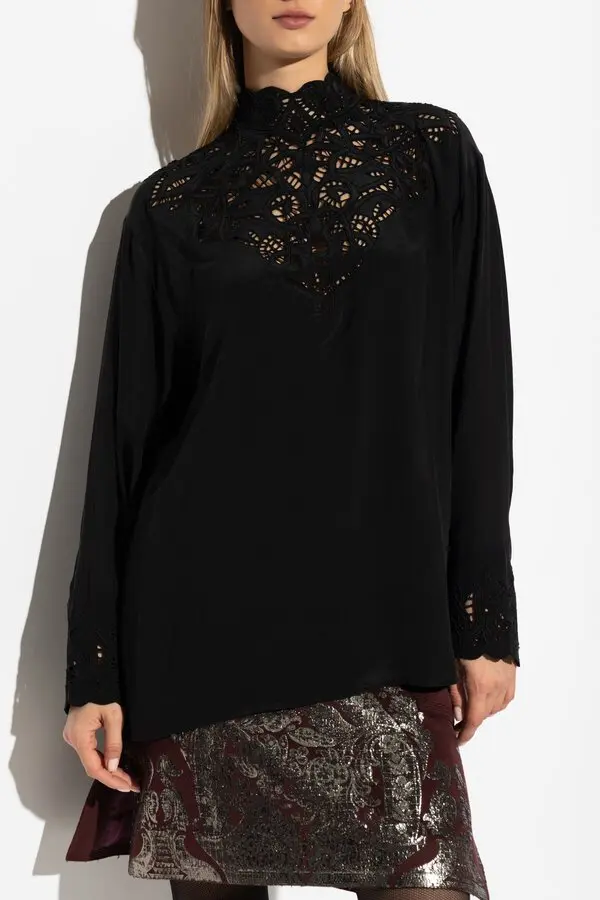 Etro Silk Top With Lace Detailing