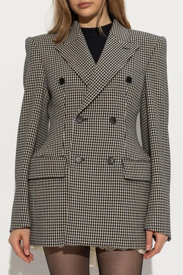 Balenciaga Houndstooth Double-breasted Blazer