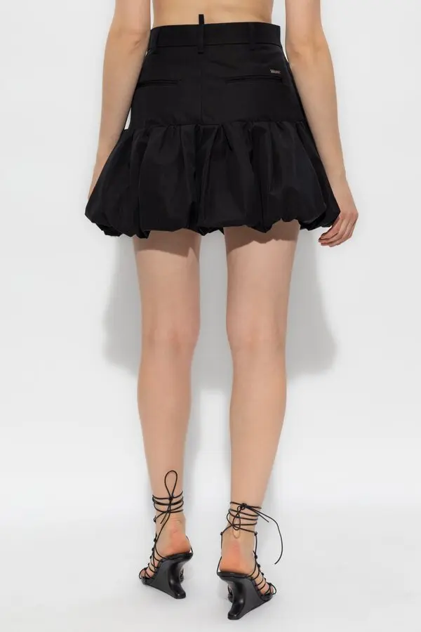 Dsquared2 Short Cotton Skirt With Ruffle Detail