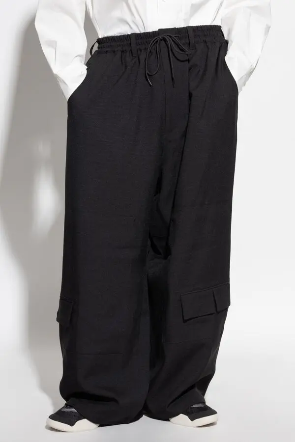 Y3 Oversized Wide-leg Trousers With Pockets