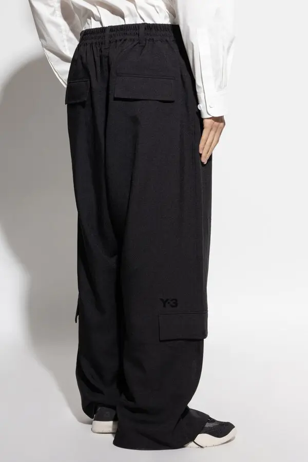Y3 Oversized Wide-leg Trousers With Pockets