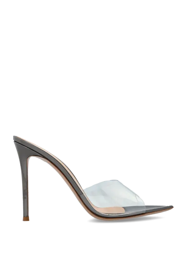 GIANVITO ROSSI Elle Heeled Mules - Silver