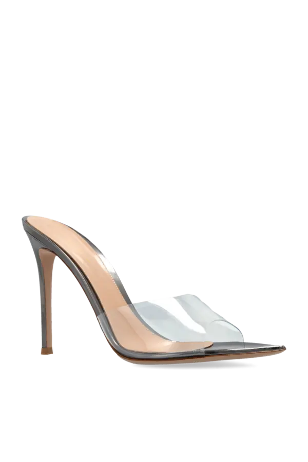 GIANVITO ROSSI Elle Heeled Mules - Silver