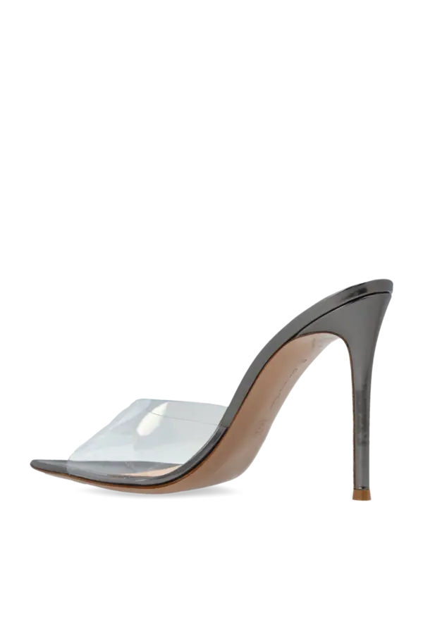 GIANVITO ROSSI Elle Heeled Mules - Silver