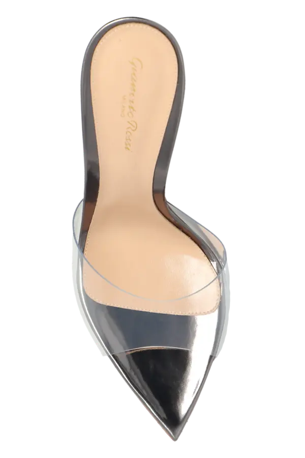 GIANVITO ROSSI Elle Heeled Mules - Silver