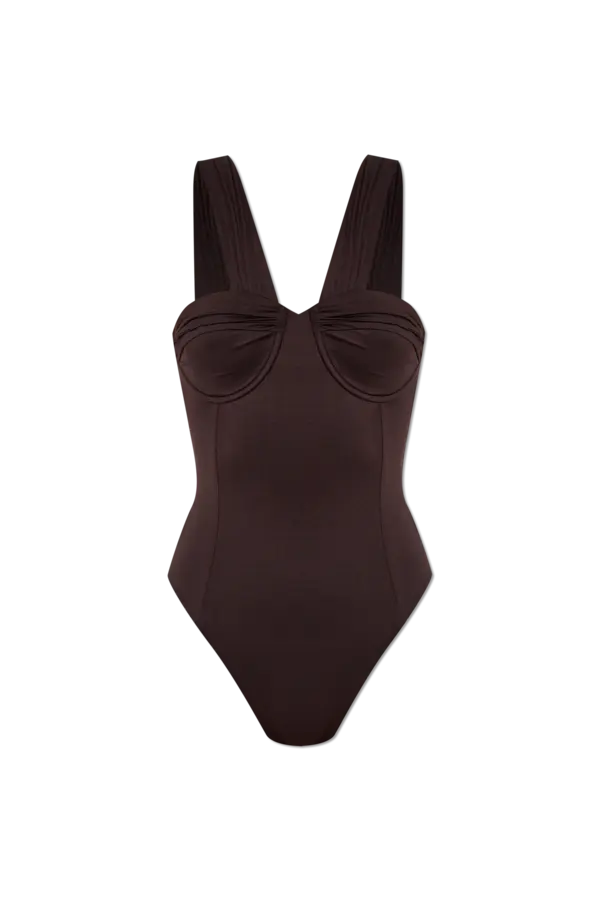 Balmain Classic One-piece Swimsuit - Brown