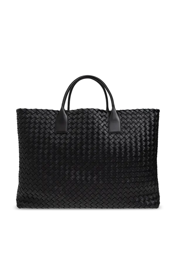 Bottega Veneta Leather Maxi Cabat Bag - Black