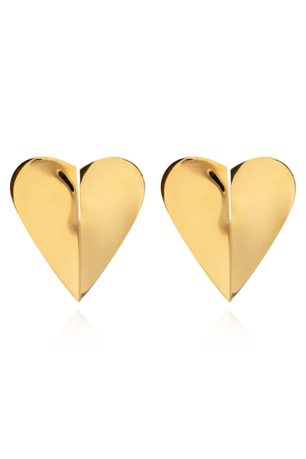 Alaïa Brass Heart Earrings - Gold