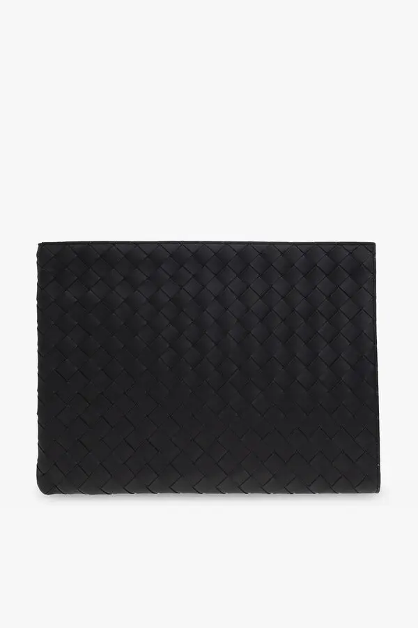 Bottega Veneta Half Zip Pouch Handbag - Black