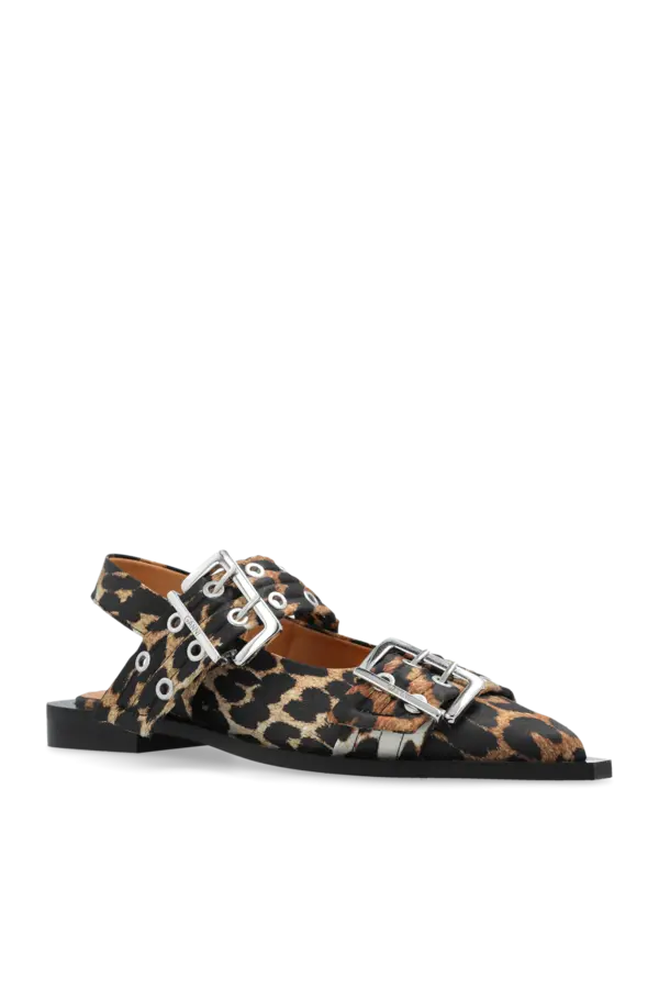 GANNI Animal Print Ballet Flats