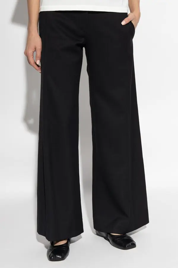 Victoria Beckham Wool-finished Trousers - Black
