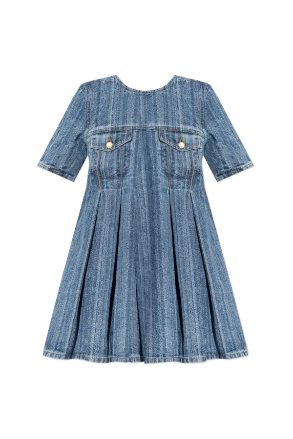 GANNI Denim Dress With Darts - Blue