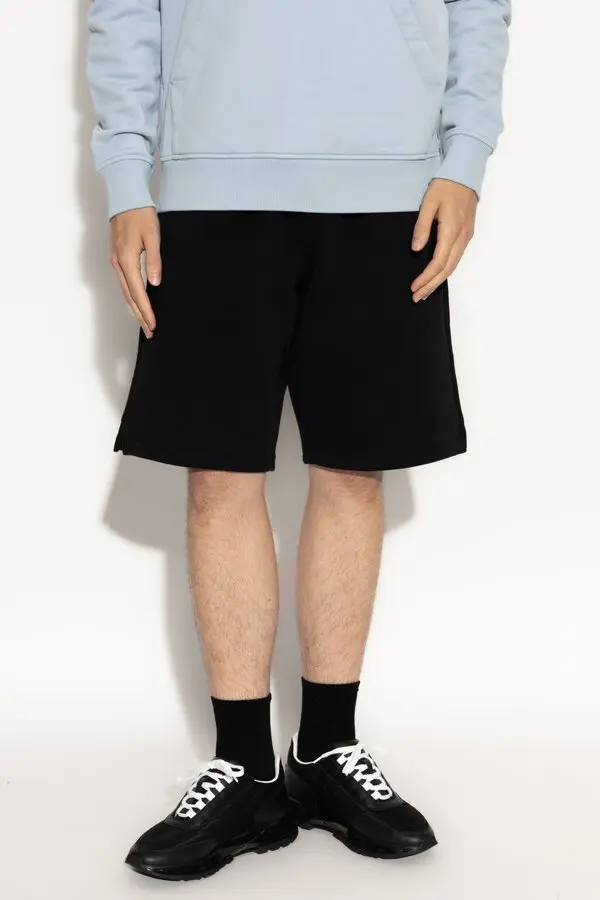 AMI Paris Logo Cotton Shorts - Black