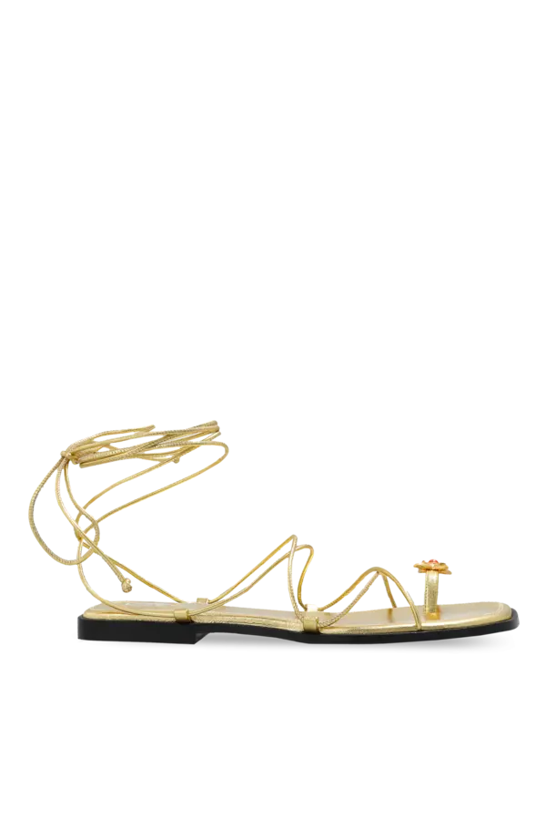 NODALETO Sandals With Decorative Embellishment - Gold