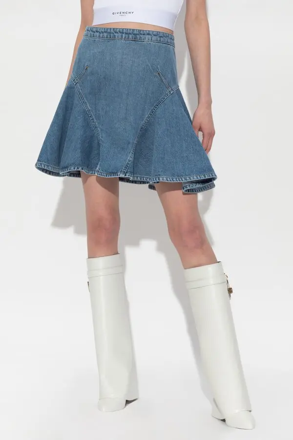 Givenchy A-line Denim Skirt