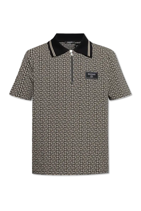 Balmain Polo With Monogram - Beige