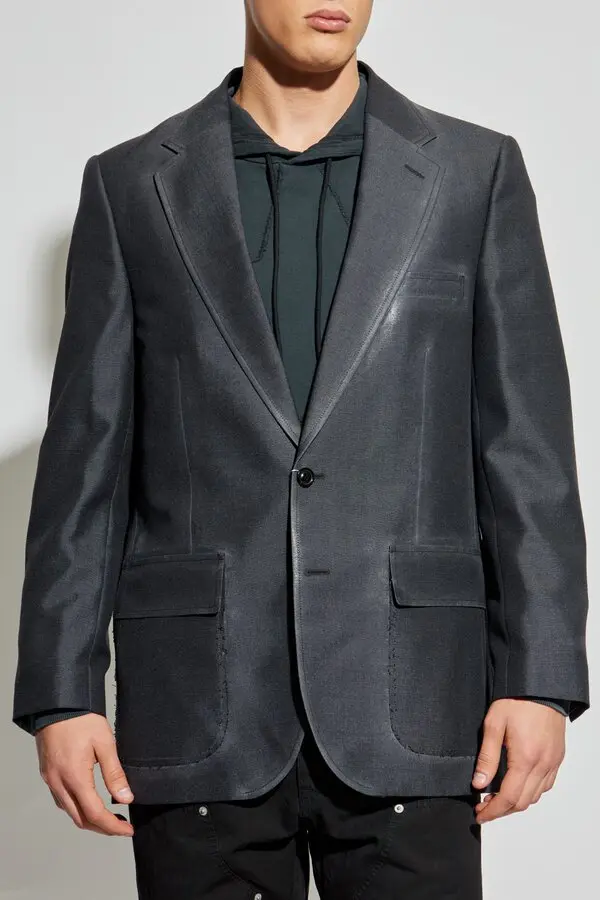 MAISON MARGIELA Blazer With Raw Finish - Grey