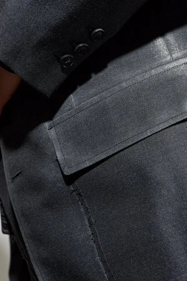 MAISON MARGIELA Blazer With Raw Finish - Grey