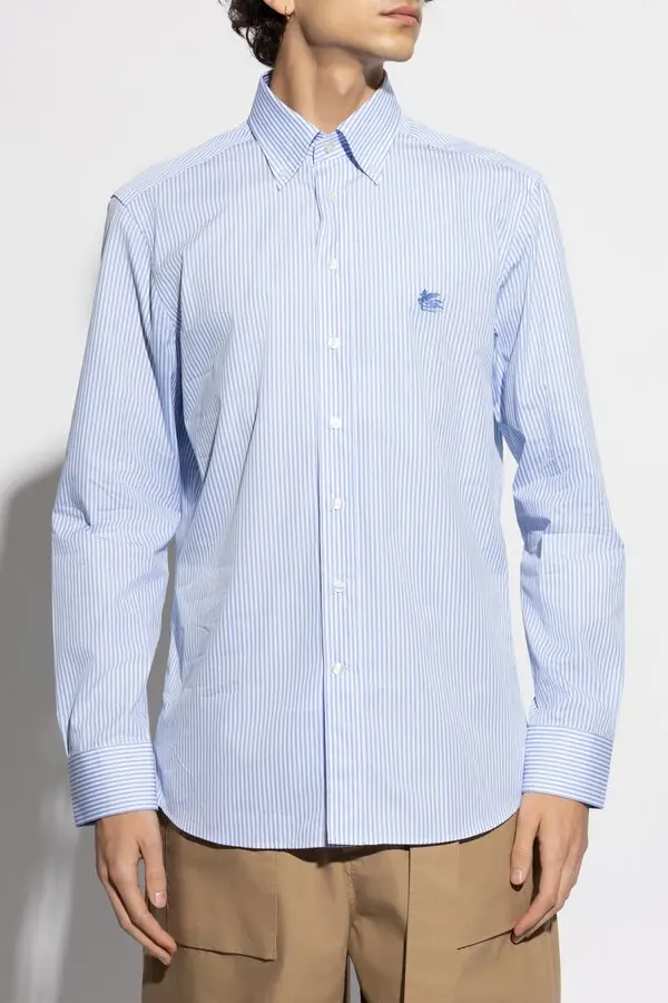 Etro Shirt With Stripe Pattern - Light Blue