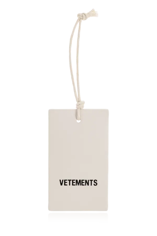 Vetements Logo Leather Tag Pendant - White