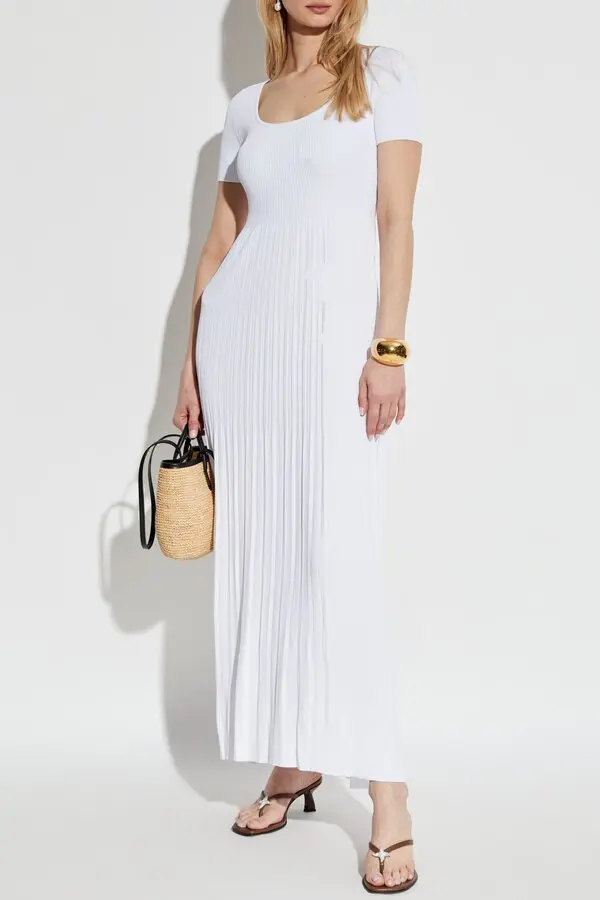 Michael Kors Round Neckline Dress In White 60% Off Editorialist
