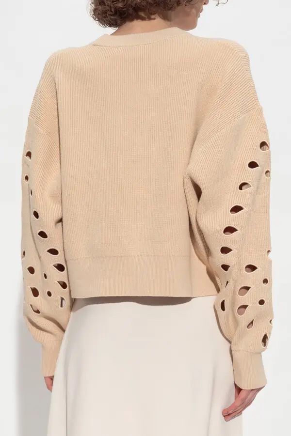 Ulla Johnson Vanessa Knit Sweater With Cutout Details - Beige