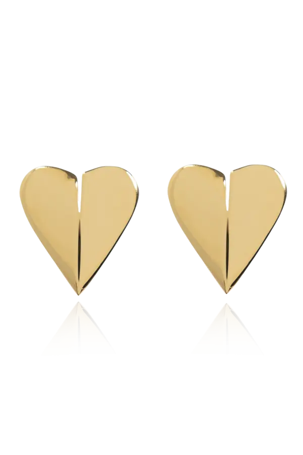 Alaïa Asymmetric Heart Brass Earrings - Gold