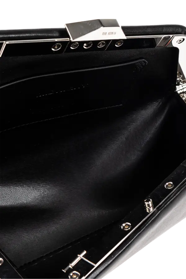 Attico Midnight Leather Clutch - Black