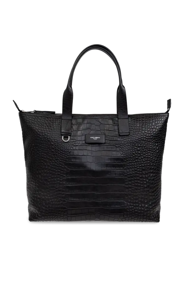 Dolce & Gabbana Leather Shopper Bag - Black