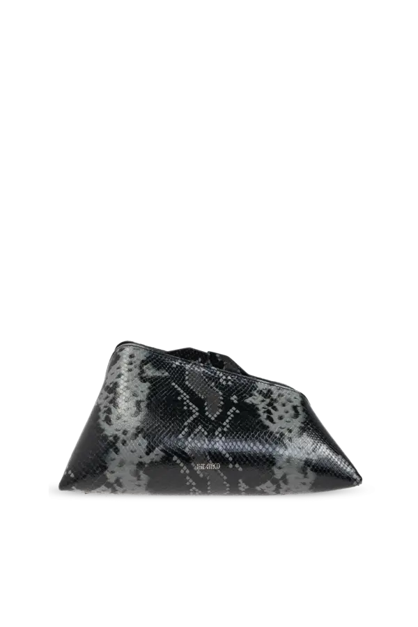 Attico 8:30 Pm Snake-embossed Clutch - Black