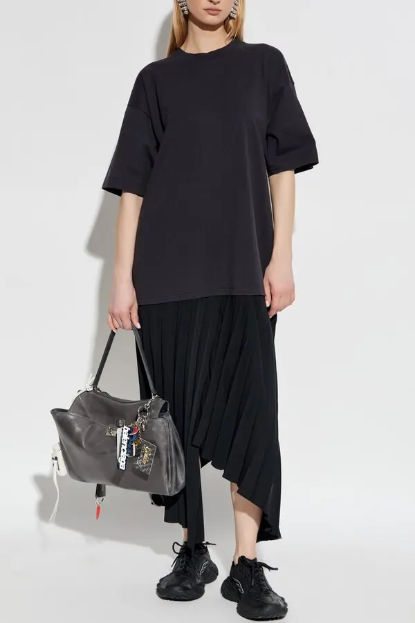 Balenciaga Pleated Asymmetrical Hem Dress
