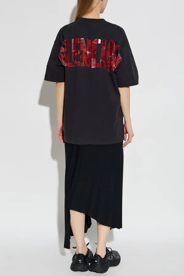 Balenciaga Pleated Asymmetrical Hem Dress