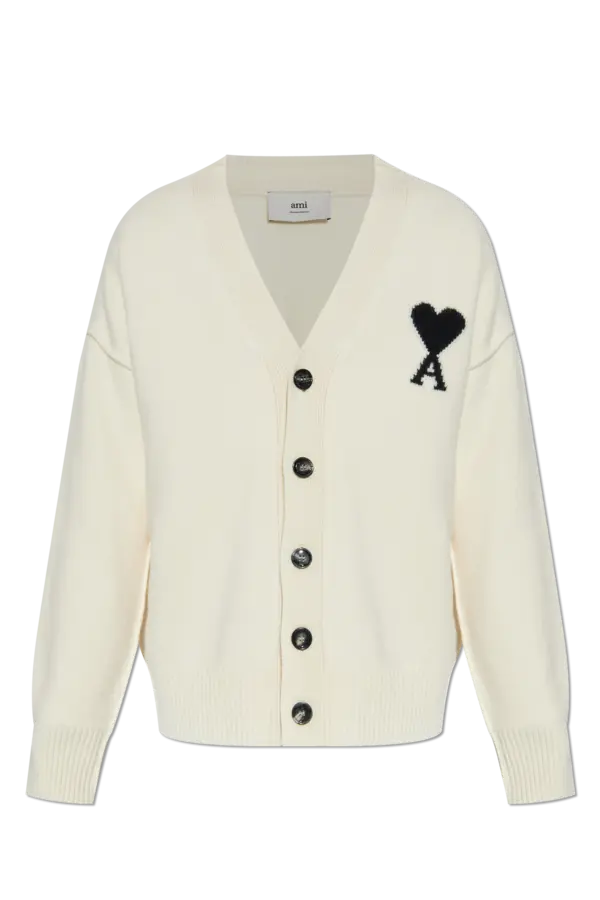 AMI Paris Wool Cardigan - Cream