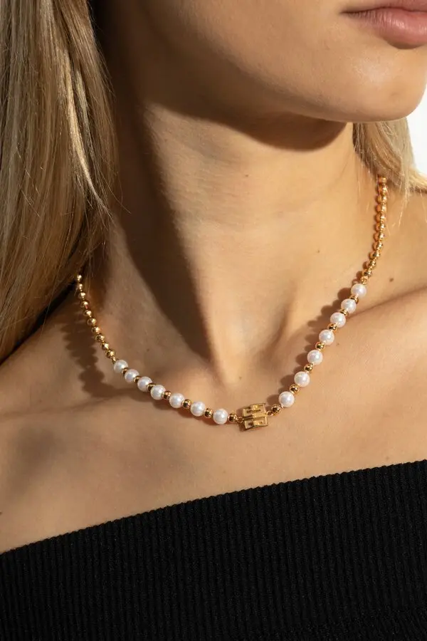 Givenchy Brass Necklace With Pearl Elements