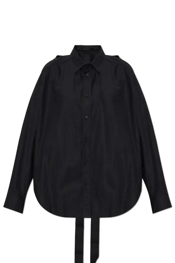 Balenciaga Oversized Cotton Shirt With Tie Detail