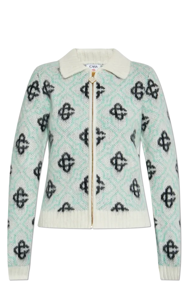 Casablanca Patterned Knit Cardigan