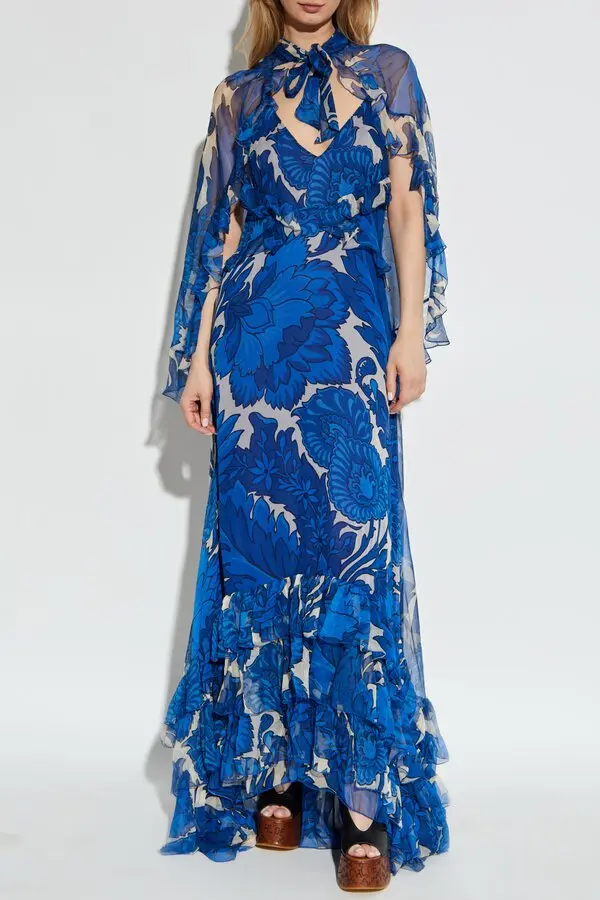 Etro Silk Dress With Ruffles