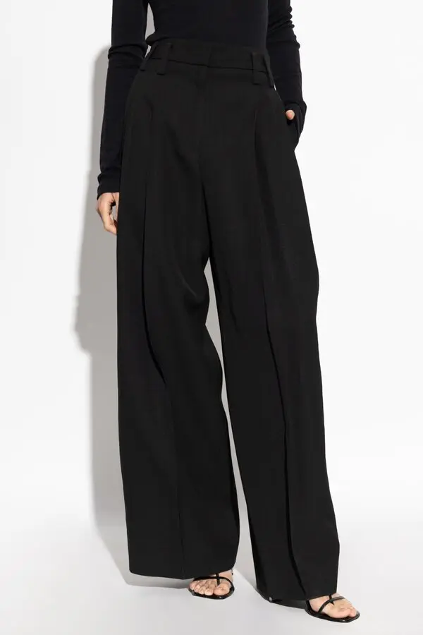 JIL SANDER Pleated Wide-leg Trousers - Black