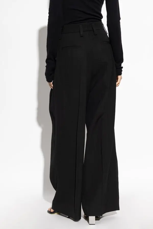 JIL SANDER Pleated Wide-leg Trousers - Black