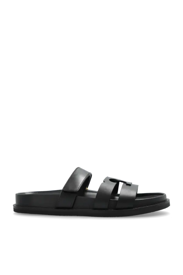 Tory Burch Leather Ines Slides - Black