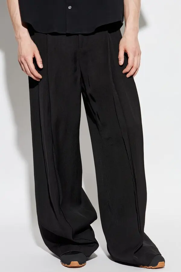 JIL SANDER Pleat Front Trousers - Black