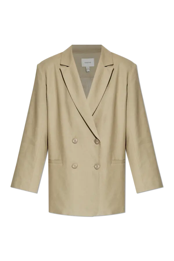 GESTUZ Gzizza Oversized Double-breasted Blazer - Beige