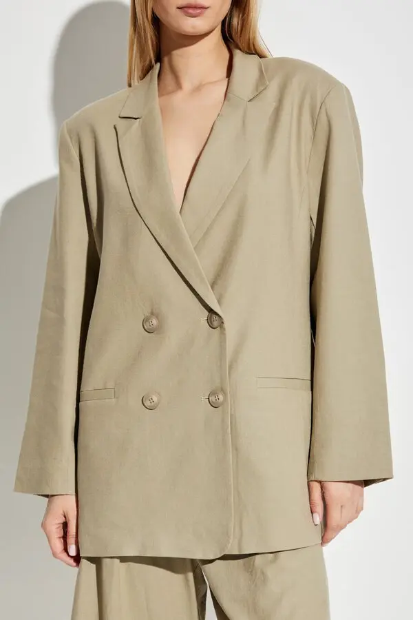 GESTUZ Gzizza Oversized Double-breasted Blazer - Beige