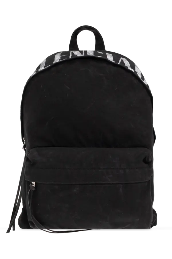 Balenciaga Vintage Effect Backpack - Black