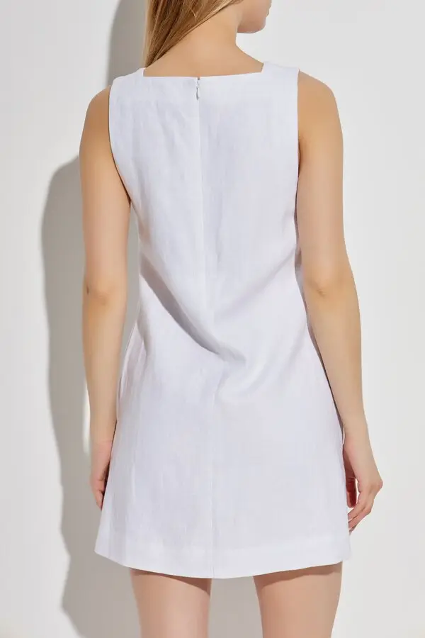 Posse Linen Sleeveless Dress In White - 52% Off | Editorialist