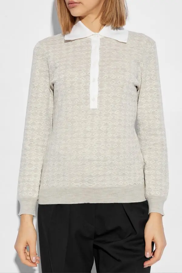 Givenchy Sweater With Polo Collar - Grey