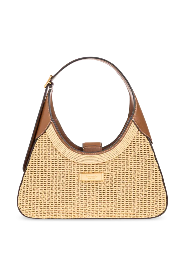 Kate Spade New York Handbag With Woven Raffia And Leather Accents