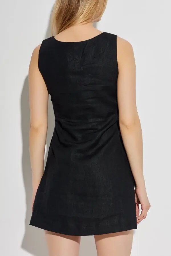 Posse Linen Mini Dress - Black | Editorialist